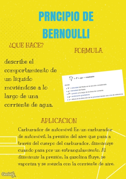 PRINCIPIO DE BERNOULLI | Genially