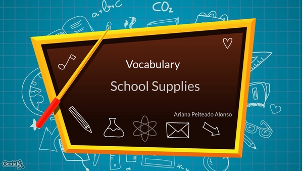 School supplies vocabulary