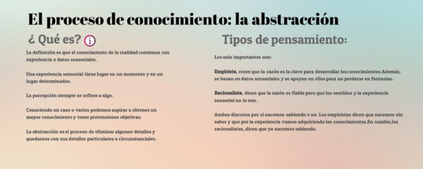 el proceso de conocimiento: la abstracción | Genially