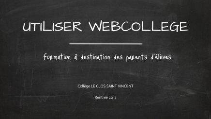 Formation WEBCOLLEGE Parents